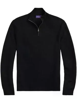 Ralph Lauren Purple Label Half-zip Wool Jumper - Black