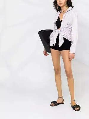 Red Valentino Knitted Crop Top And Shorts Set