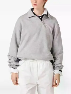 Miu Miu Oblique Zip Logo Sweatshirt