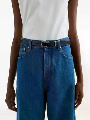 JIL SANDER Buckle Leather Belt - Black