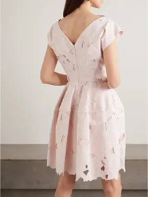 Erdem Embroidered Cutout Poplin Mini Dress