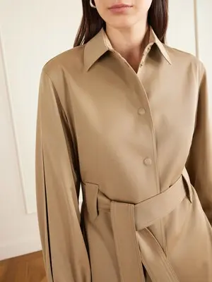 Max Mara Belted Wool-twill Jacket - Brown