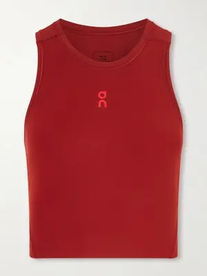 On Year Of The Horse" Cropped Stretch Recycled Top - Red