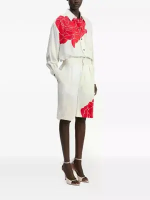 Victoria Beckham Floral Print Tailored Shorts