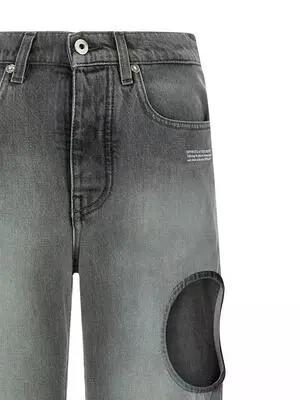 Off-White Cut-out Straight Leg Jeans