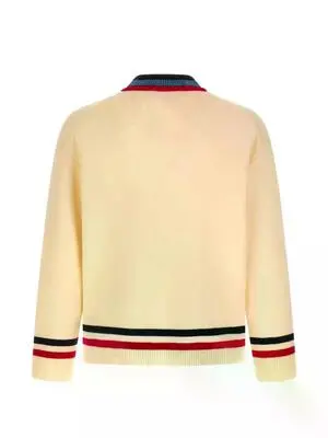Marni V-neck Embroidered Sweater - Neutrals