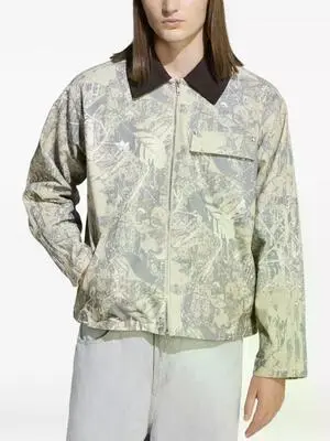 Adidas Abstract Pattern Shirt Jacket With Zip Fastening