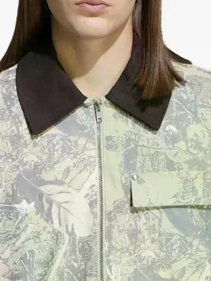 Adidas Abstract Pattern Shirt Jacket With Zip Fastening