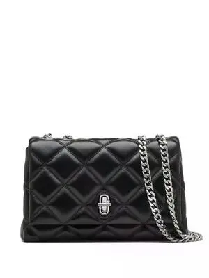 Marc Jacobs Marc Jacobs The Slim Quilted Dual-Chain Leather Shoulder Bag Black