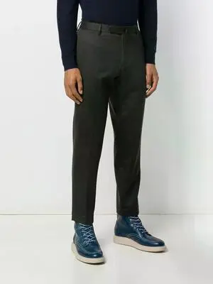 DELL'OGLIO Dark Tapered Wool Trousers