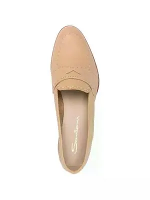 Santoni Topstitched Leather Loafers - Neutrals