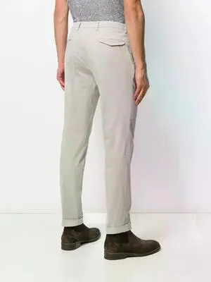 DELL'OGLIO Slim Fit Chino Trousers - Brown