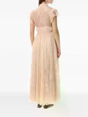 Alberta Ferretti Pleated Slip-on Maxi Dress - Neutrals