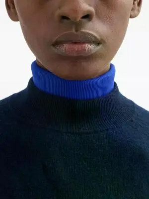 JIL SANDER Detachable Ribbed High-neck Shirt - Blue