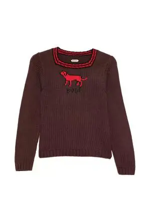 BODE Hand-loomed Dog Motif Sweater - Brown