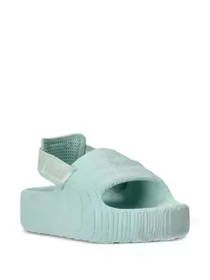 Adidas Adilette Textured Slingback Platform Sandals - Green