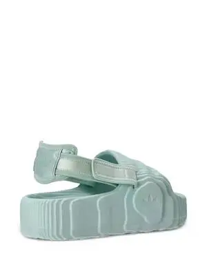 Adidas Adilette Textured Slingback Platform Sandals - Green