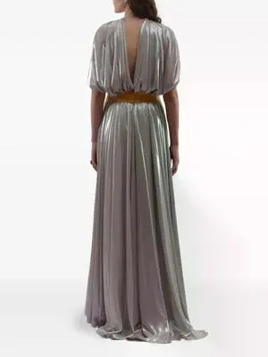 GEMY MAALOUF Maxi Dress With V-neck And Short Sleeves