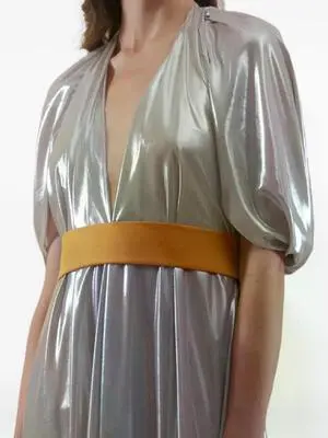 GEMY MAALOUF Maxi Dress With V-neck And Short Sleeves