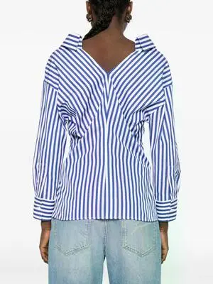 Givenchy Striped V-neck Shirt - Blue