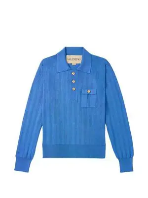 Valentino Garavani Button Ribbed Polo Shirt