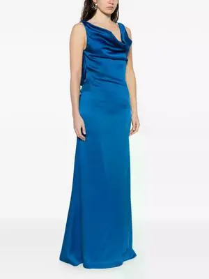 Giuseppe Di Morabito Cowl Neck Draped Maxi Dress - Blue