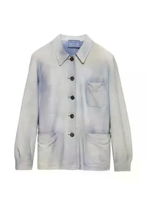 Prada Distressed Suede Caban Jacket - Blue