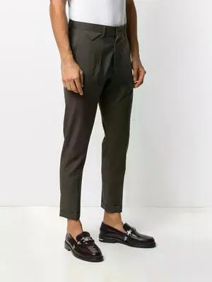 LOW BRAND Tapered Slim-fit Trousers In Virgin Wool - Brown