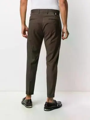 LOW BRAND Tapered Slim-fit Trousers In Virgin Wool - Brown
