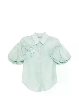 Dice Kayek Embroidered Short Sleeve Shirt - Green