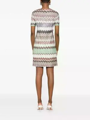 Missoni Zigzag Knit Short Sleeve Dress