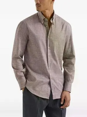 Brunello Cucinelli Flower-print Twill Shirt