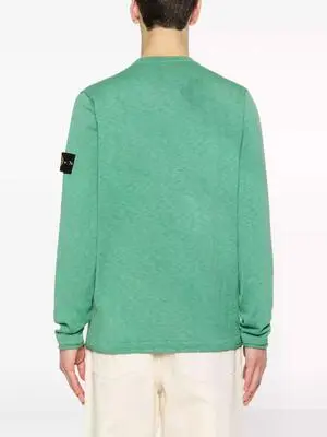 Stone Island Logo Patch Crew Neck Sweater - Green