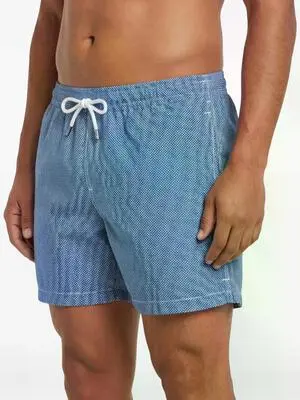 Fedeli Pattern Swim Shorts - Blue