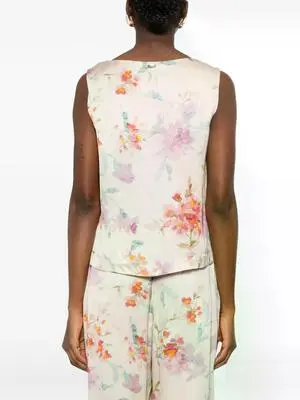 Herno Sleeveless Floral V-neck Top