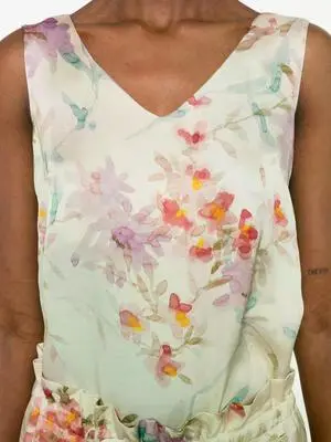 Herno Sleeveless Floral V-neck Top