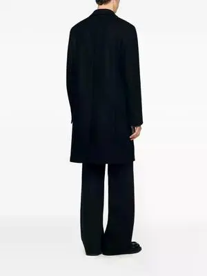 Sandro Wool And Cashmere Blend Coat - Blue