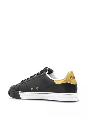 Versace Leather Logo Print Sneakers