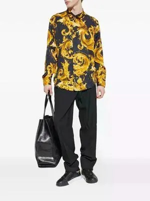 Versace Leather Logo Print Sneakers