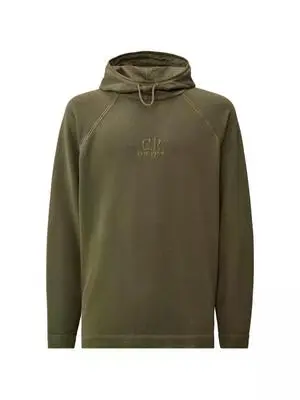C.P. COMPANY Logo-embroidered Hoodie - Green