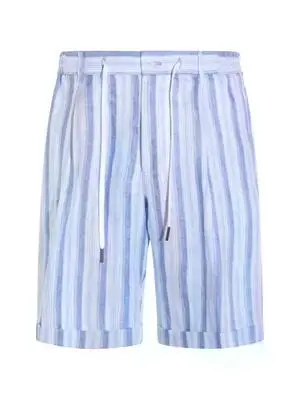 Tagliatore Striped Linen Drawstring Shorts