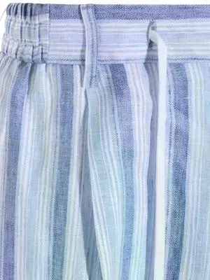 Tagliatore Striped Linen Drawstring Shorts