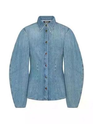 ROTATE BY BIRGER CHRISTENSEN Denim Shirt With Metal Buttons - Blue