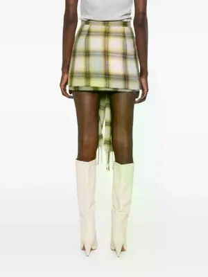 Mihara Yasuhiro Check Pattern Tassel Mini Skirt - Neutrals