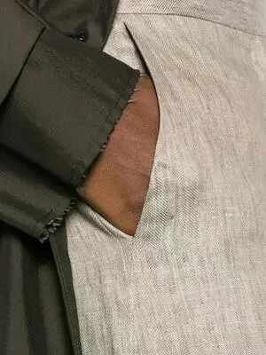 Max Mara Herringbone Linen Twill Trousers