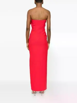 Alessandra Rich Bow-embellished Slit-detail Maxi Dress