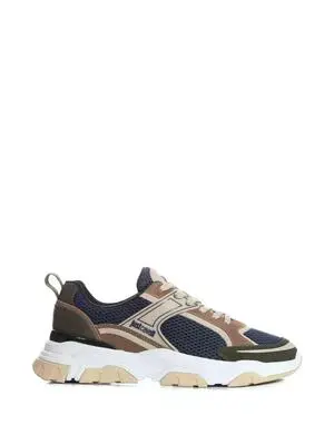 Just Cavalli Textured Panelled Lace-up Sneakers - Blue