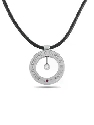 Roberto Coin Diamond And Ruby Necklace - Silver
