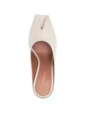 CASTAGNA Daisy Cutout Pointed Toe Mules - Neutrals