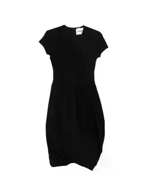JIL SANDER Textured Midi Dress - Black